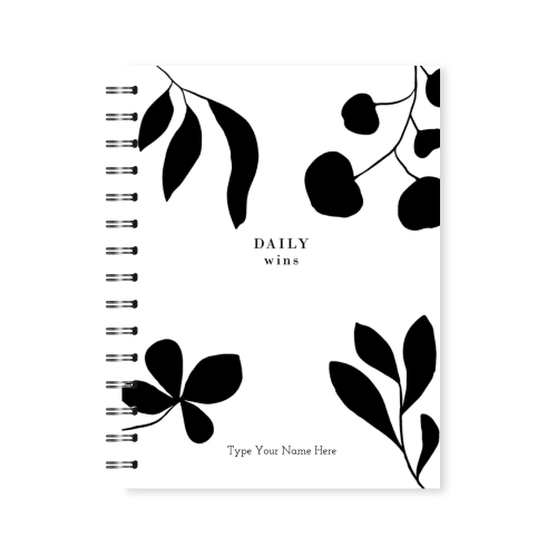 A5 Spiral Journal - Daily Wins - Leaves - Black – Dream Life