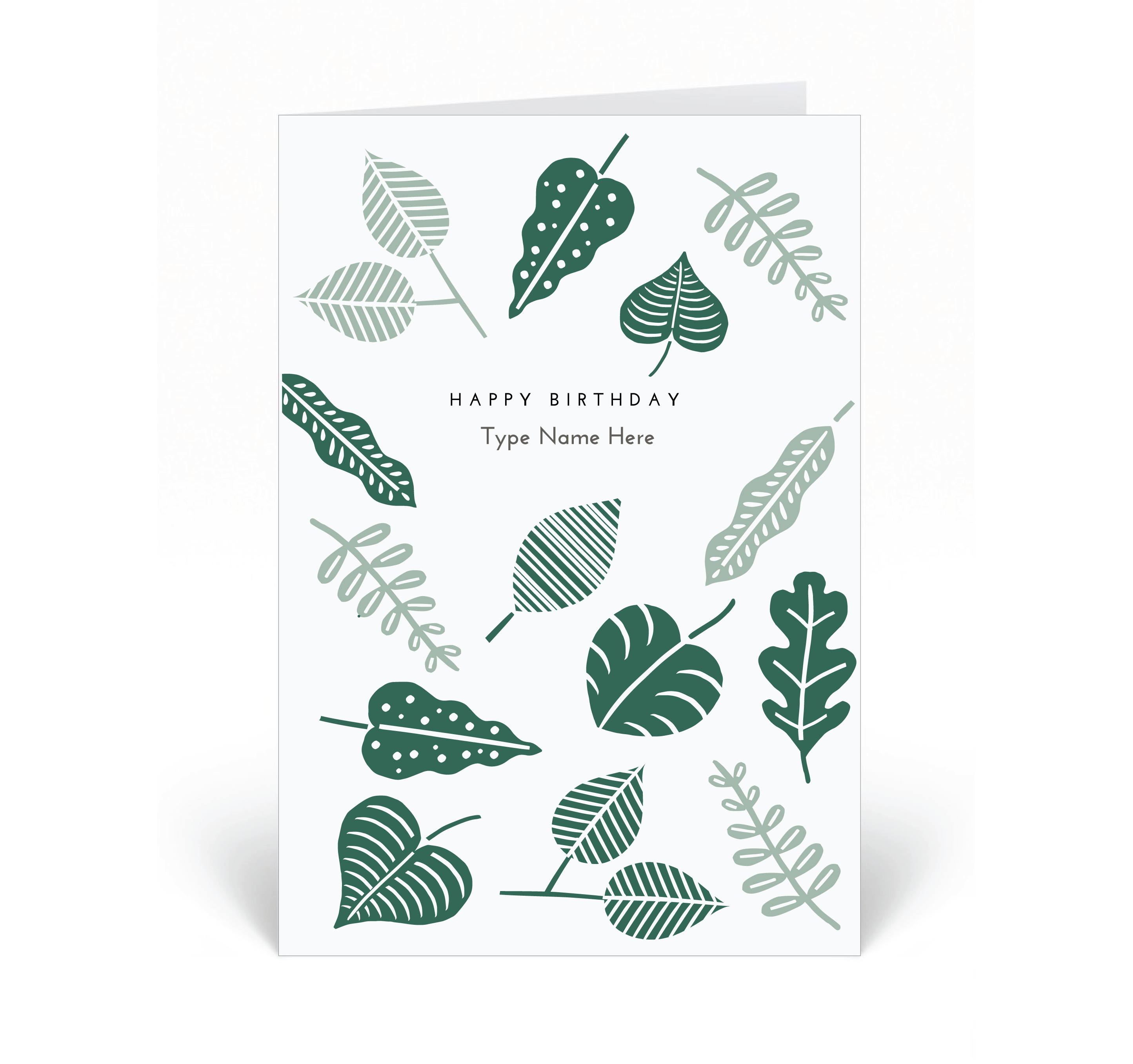 Personalised Card - Happy Birthday - Leaves - Green – Dream Life
