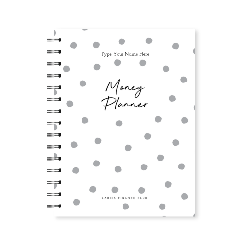 A5 Spiral Journal - Ladies Finance Club - Money Planner - Dots White ...