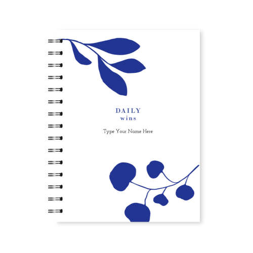 A5 Spiral Journal - Daily Wins - Leaves - Blue – Dream Life