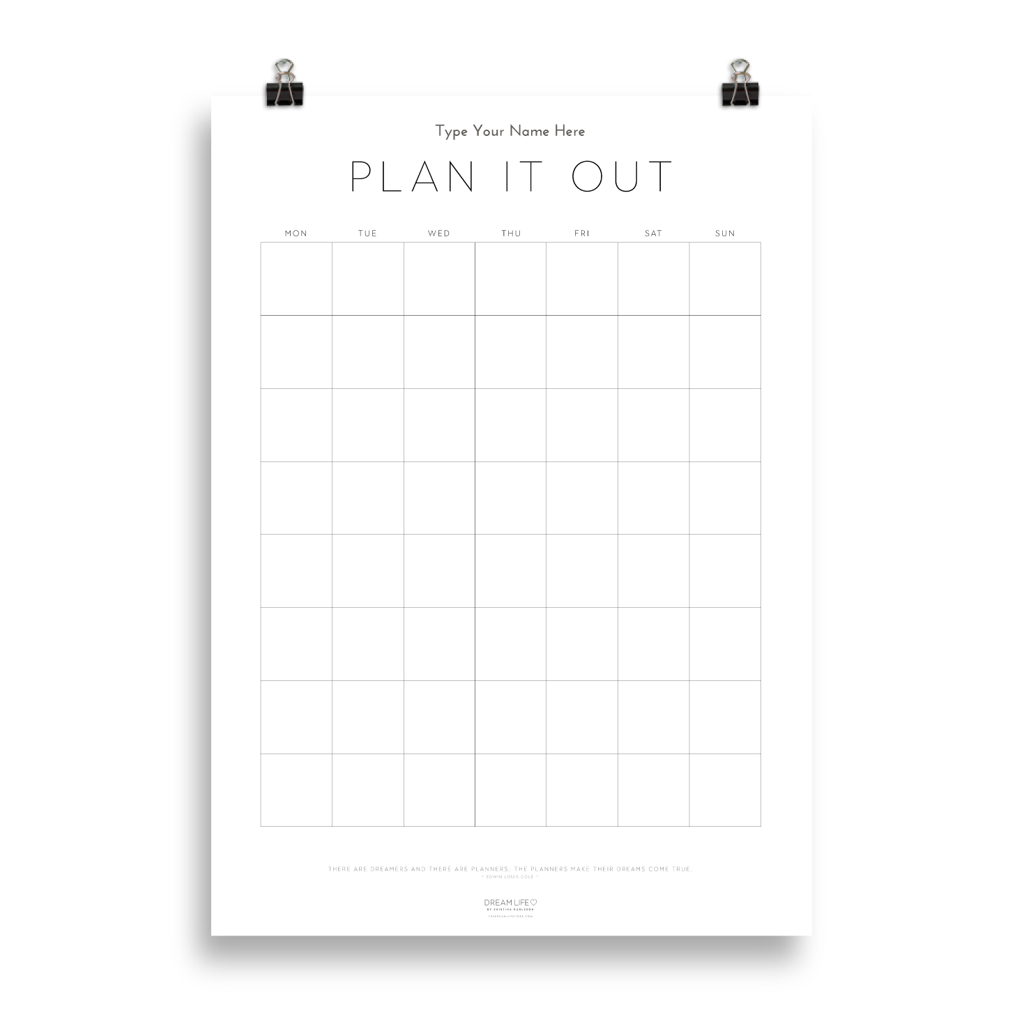 Plan It Out Poster - 60 x 90cm – Dream Life