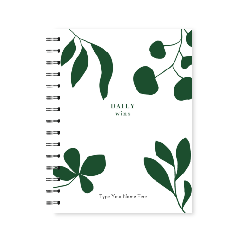 A5 Spiral Journal - Daily Wins - Leaves - Green – Dream Life