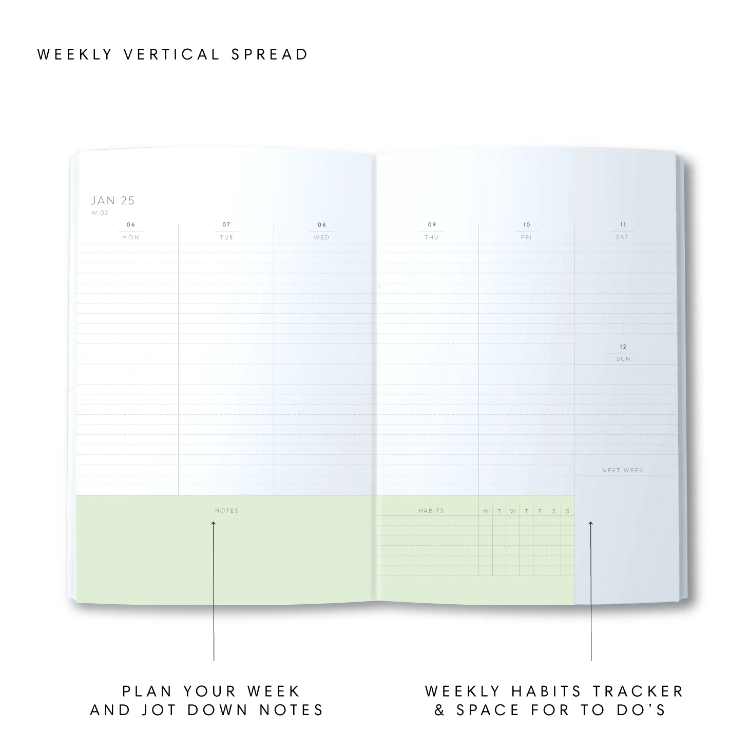 2024 Vertical Week To View Diary | Dream Life