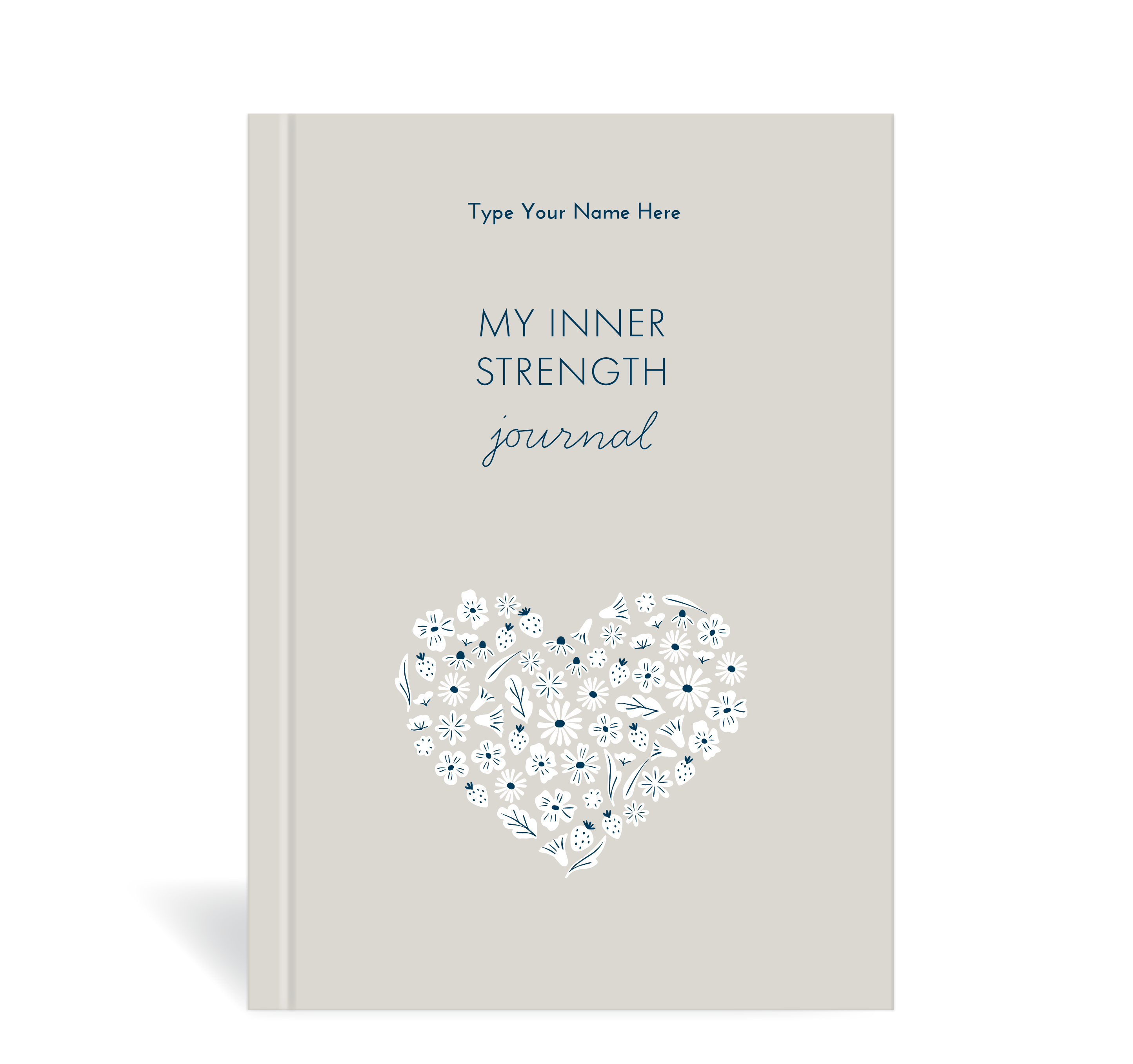 A5 Journal - BCNA - My Inner Strength - Heart - Grey – Dream Life