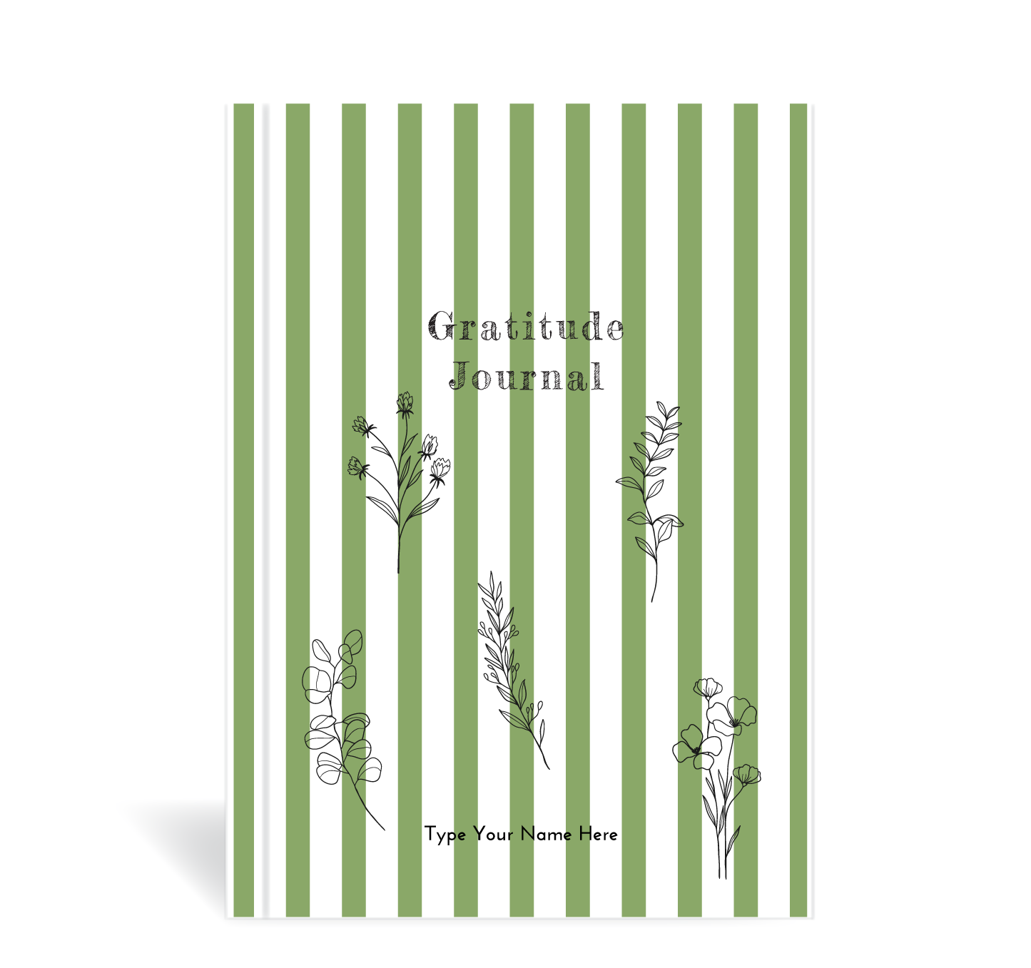 A5 Journal - Gratitude - Floral Stripe - Tendril – Dream Life