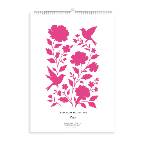 A3 Family Calendar - Paradise - Fuchsia – Dream Life