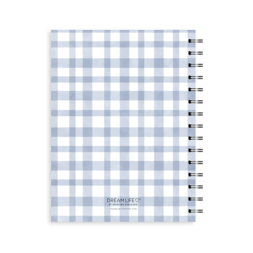 A5 Spiral 26/27 Mid-Year Diary - Gingham - Blue – Dream Life