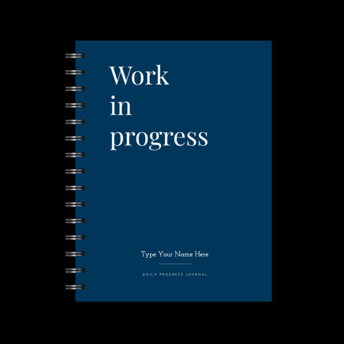 A5 Spiral Journal - Daily Progress - Work In Progress - Navy – Dream Life