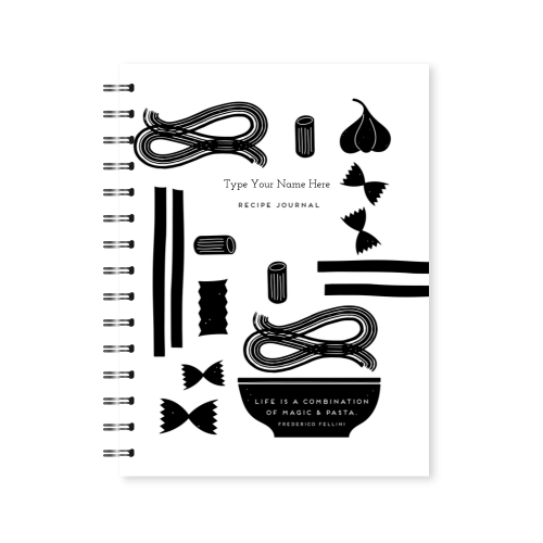 A5 Spiral Recipe Journal - Pasta - Black – Dream Life