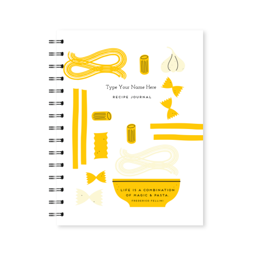 A5 Spiral Recipe Journal - Pasta - Yellow – Dream Life