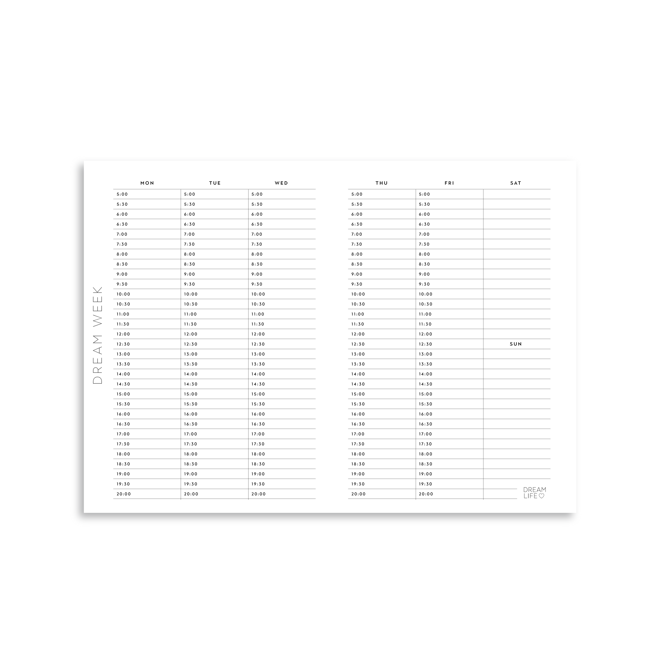 DESIGN YOUR DREAM WEEK Downloadable PDF – Dream Life