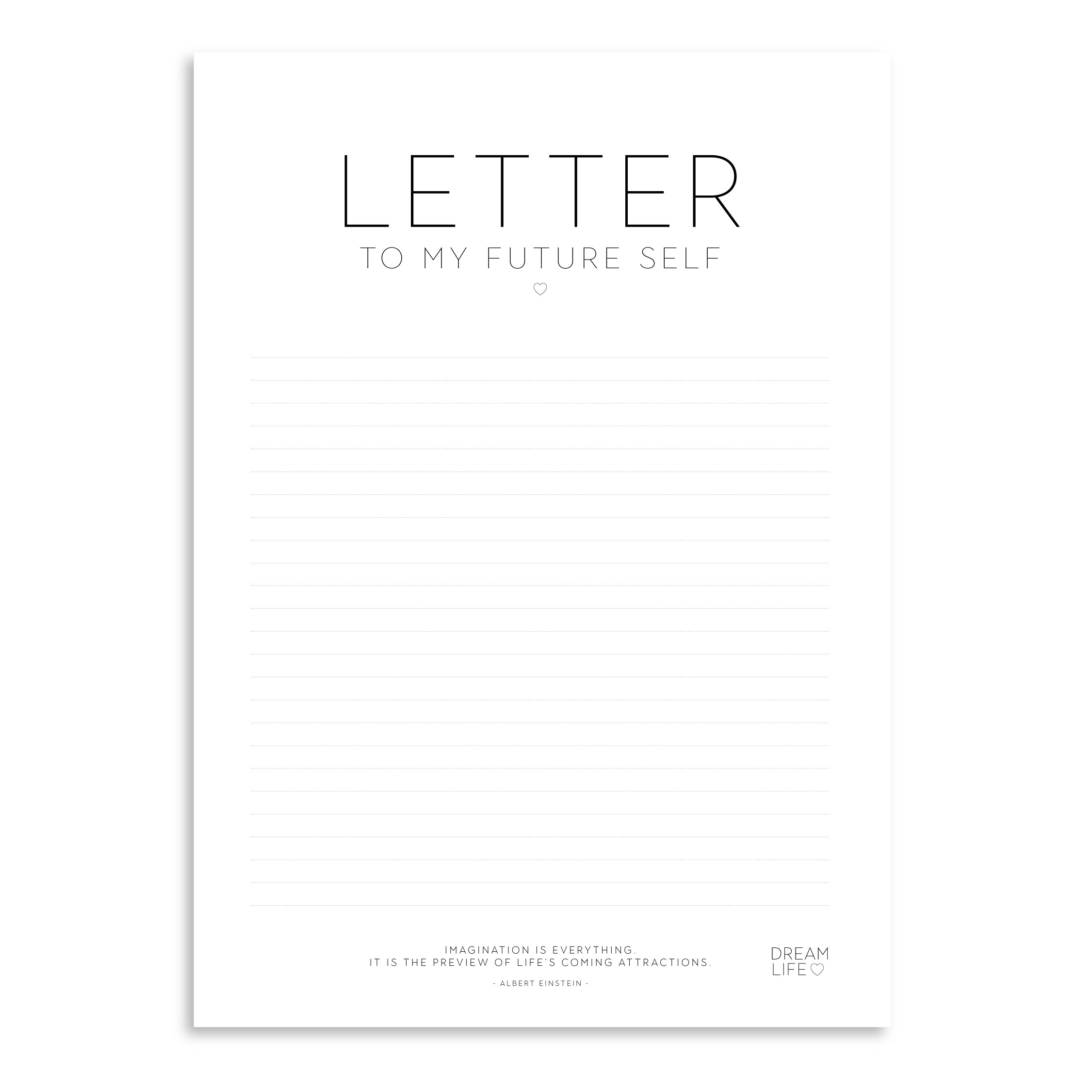LETTER TO MY FUTURE SELF Downloadable PDF – Dream Life