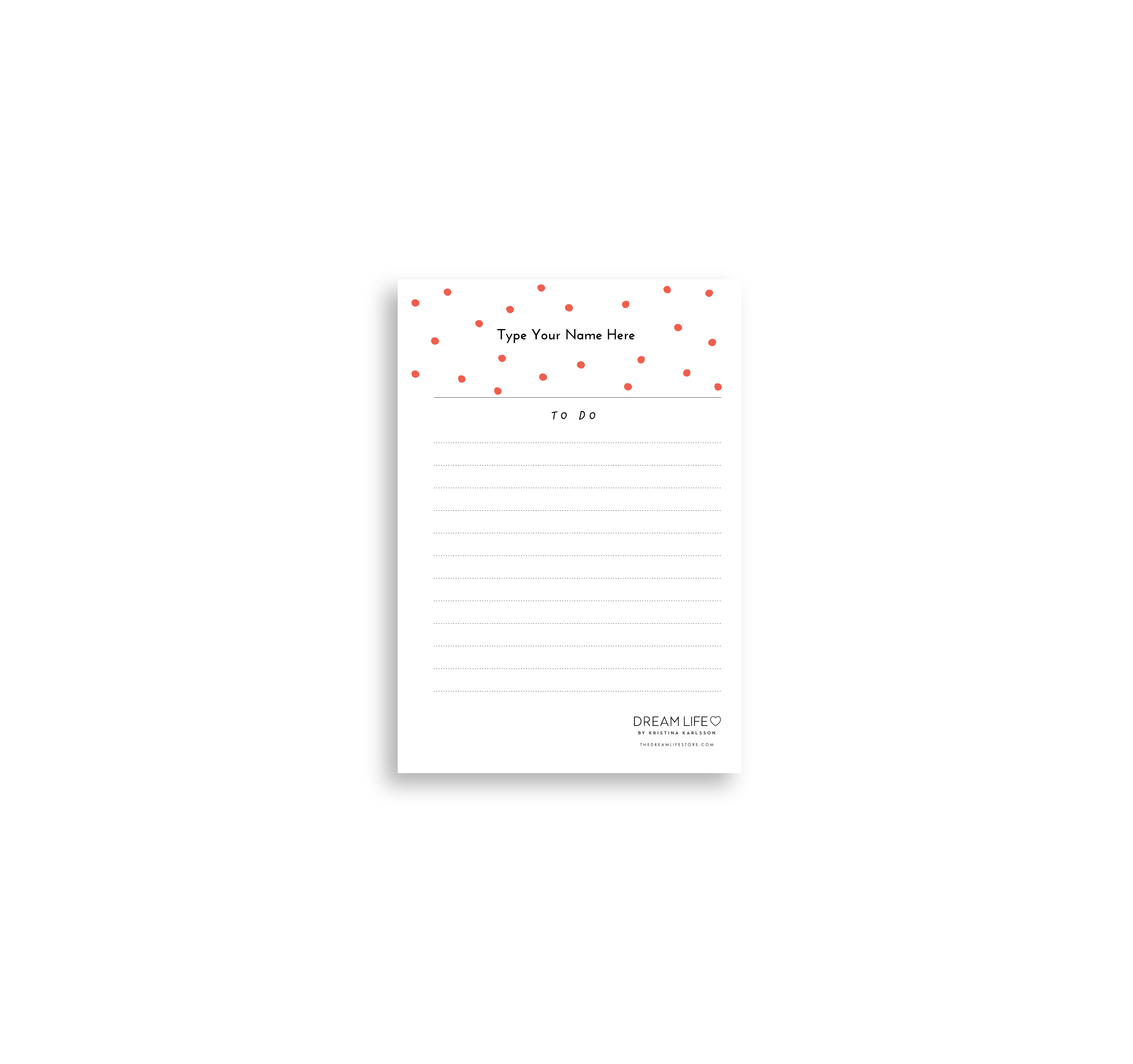 A6 To Do Notepad - Dots - Red – Dream Life