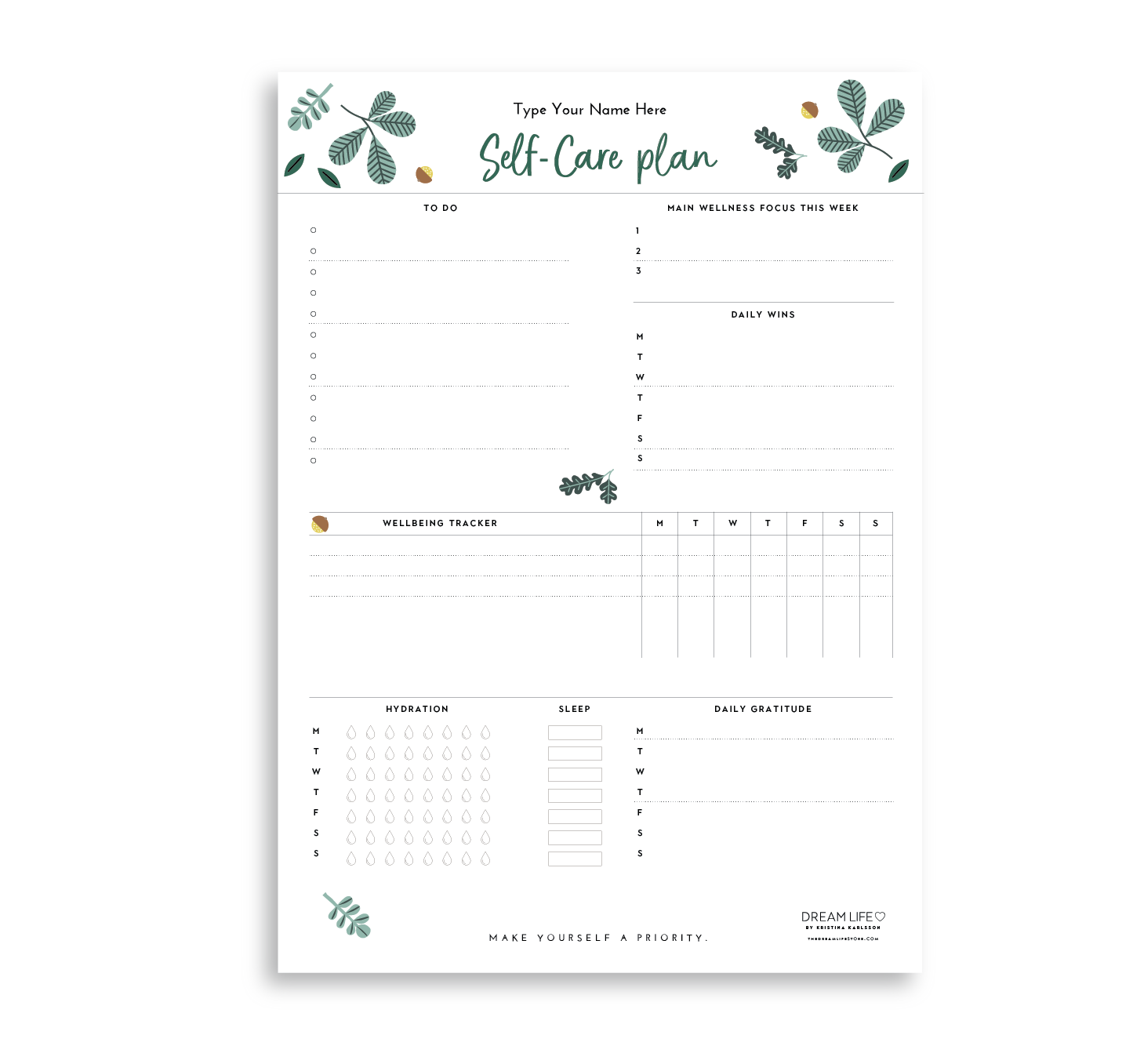 A4 Self-Care Notepad - Kastanj – Dream Life