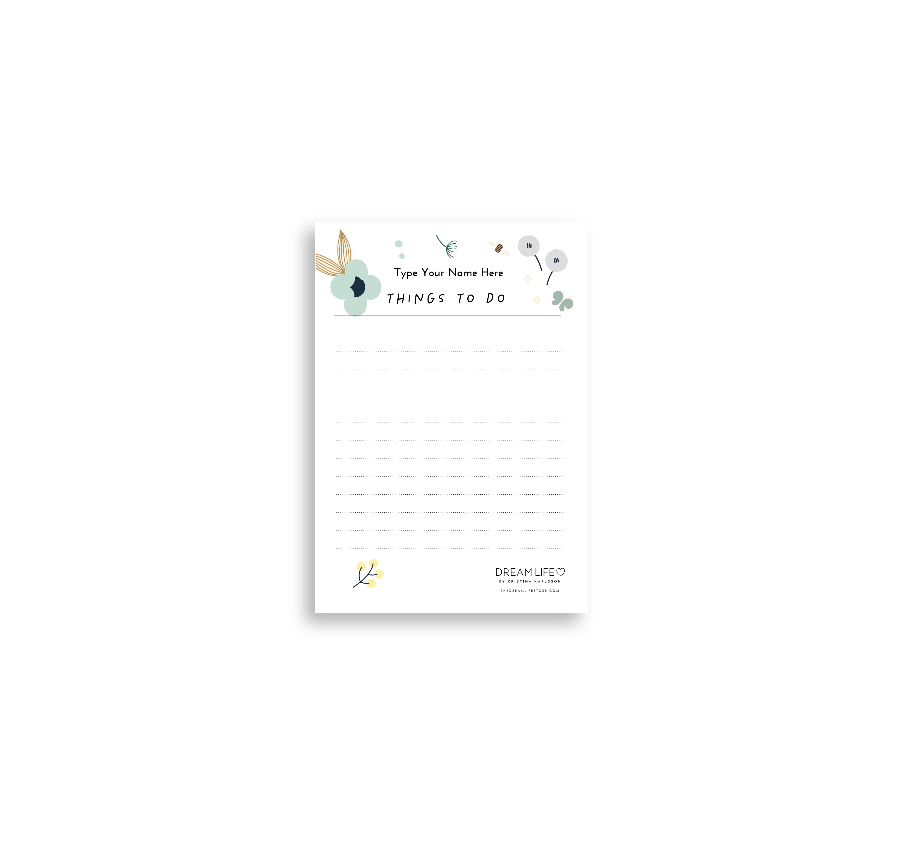 A6 Things To Do Notepad - Spring - Green – Dream Life