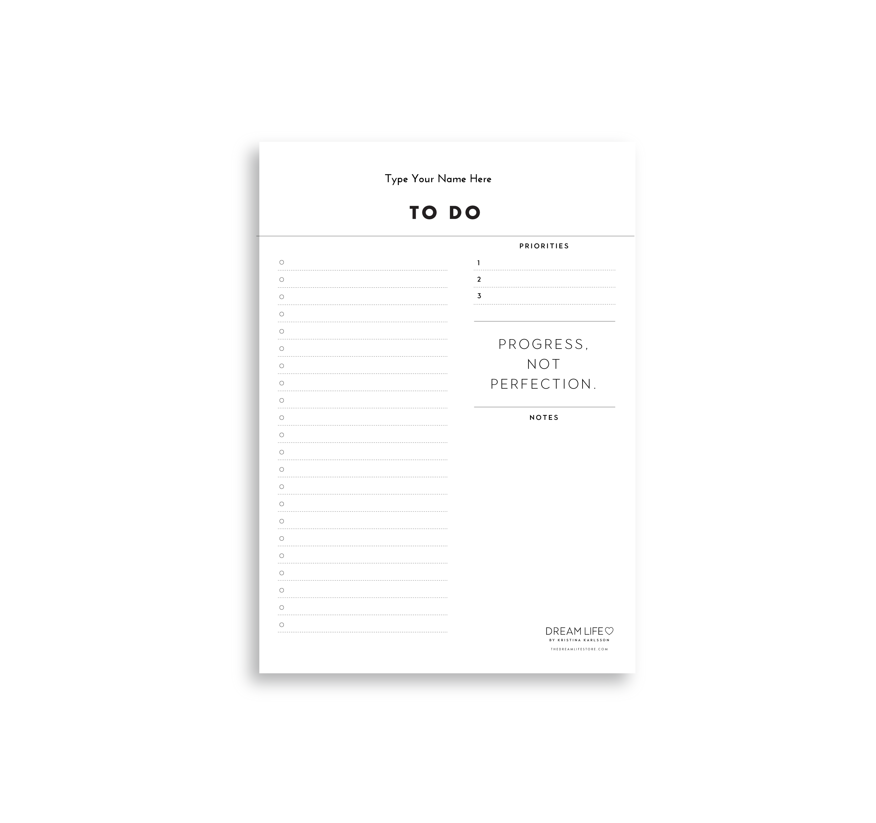 A5 To Do Notepad - Minimal – Dream Life