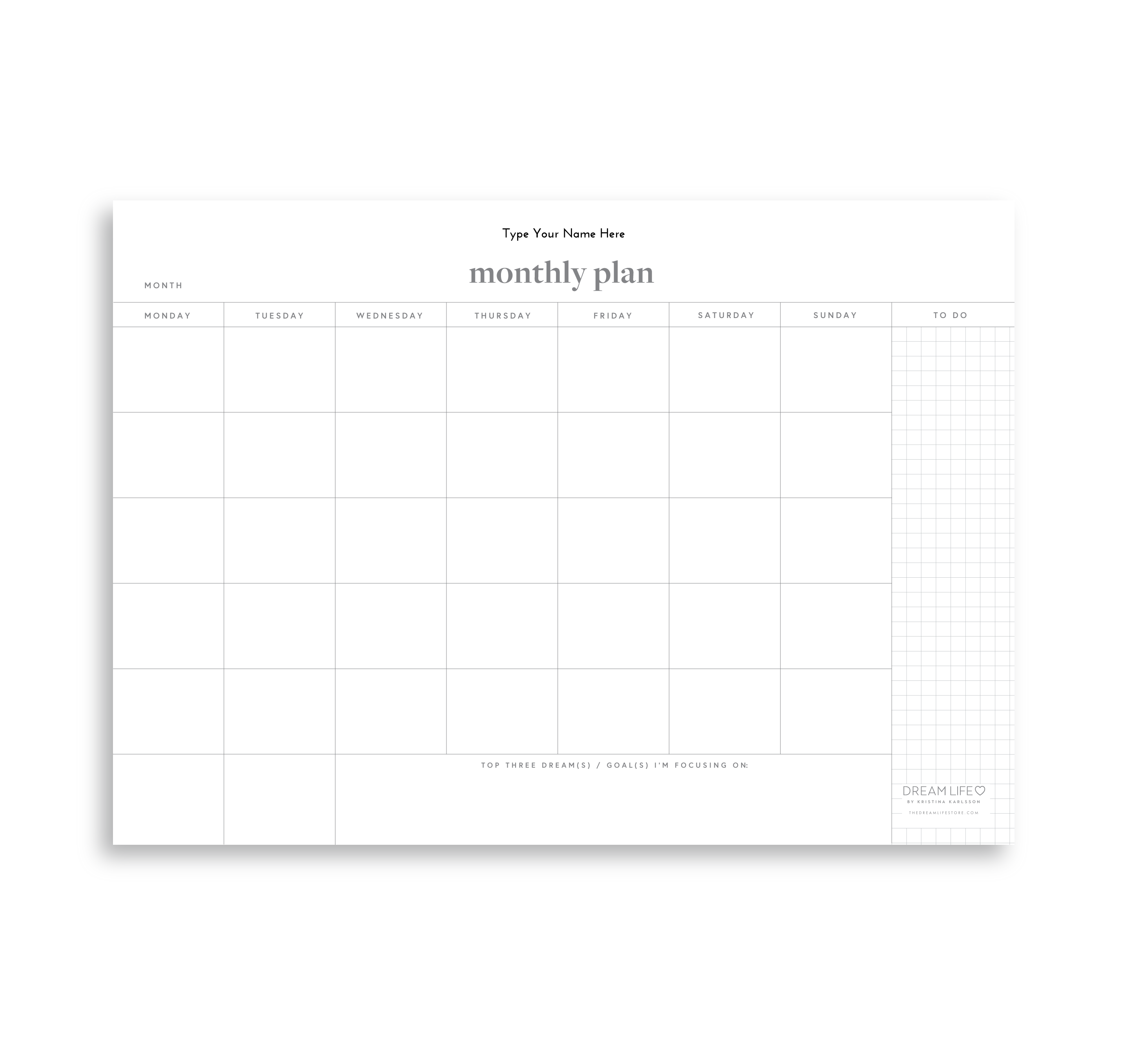 A4 Monthly Notepad - Progress – Dream Life