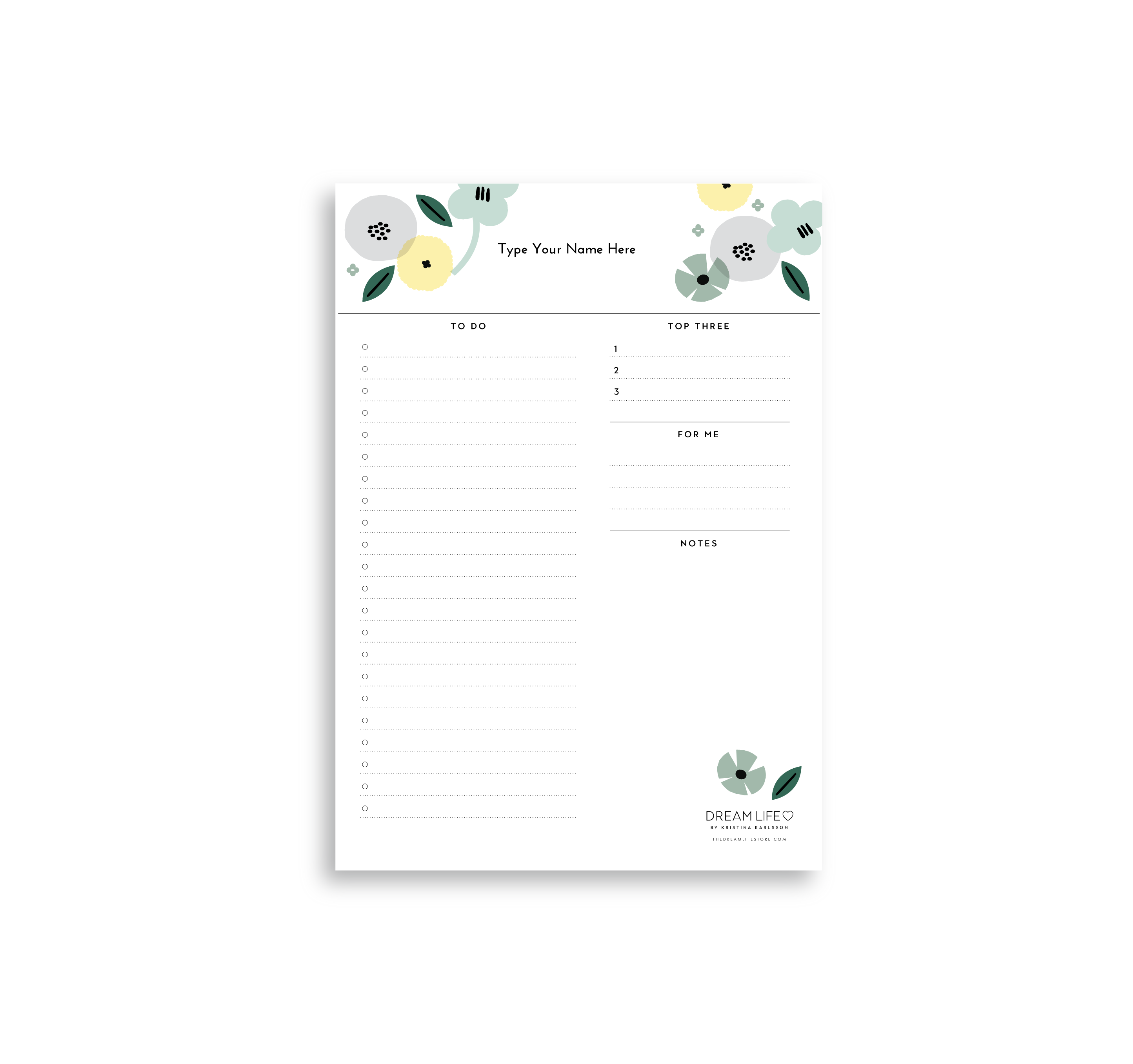 A5 Daily Plan Notepad - Summer - Green – Dream Life
