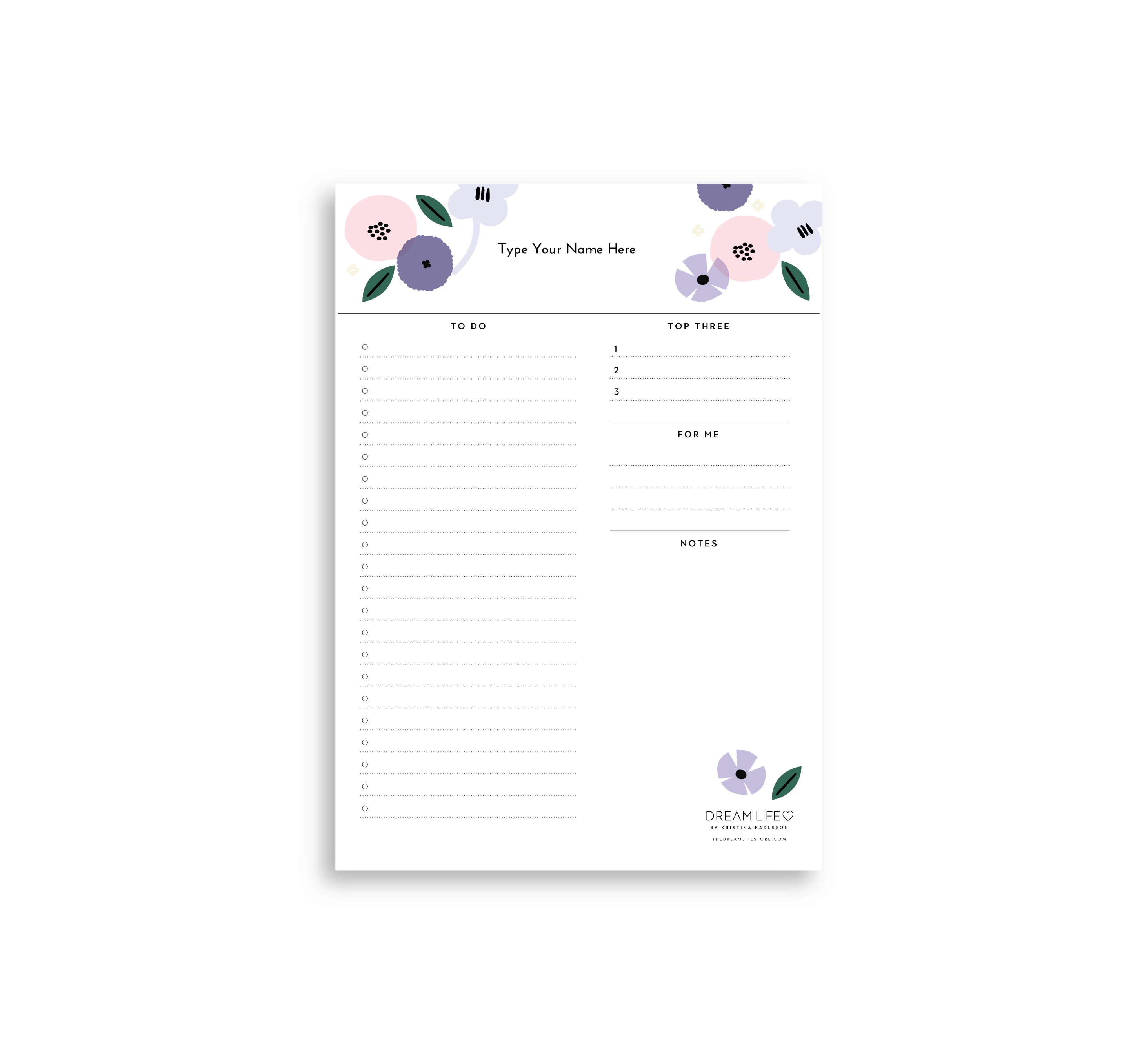 A5 Daily Plan Notepad - Summer - Lilac – Dream Life