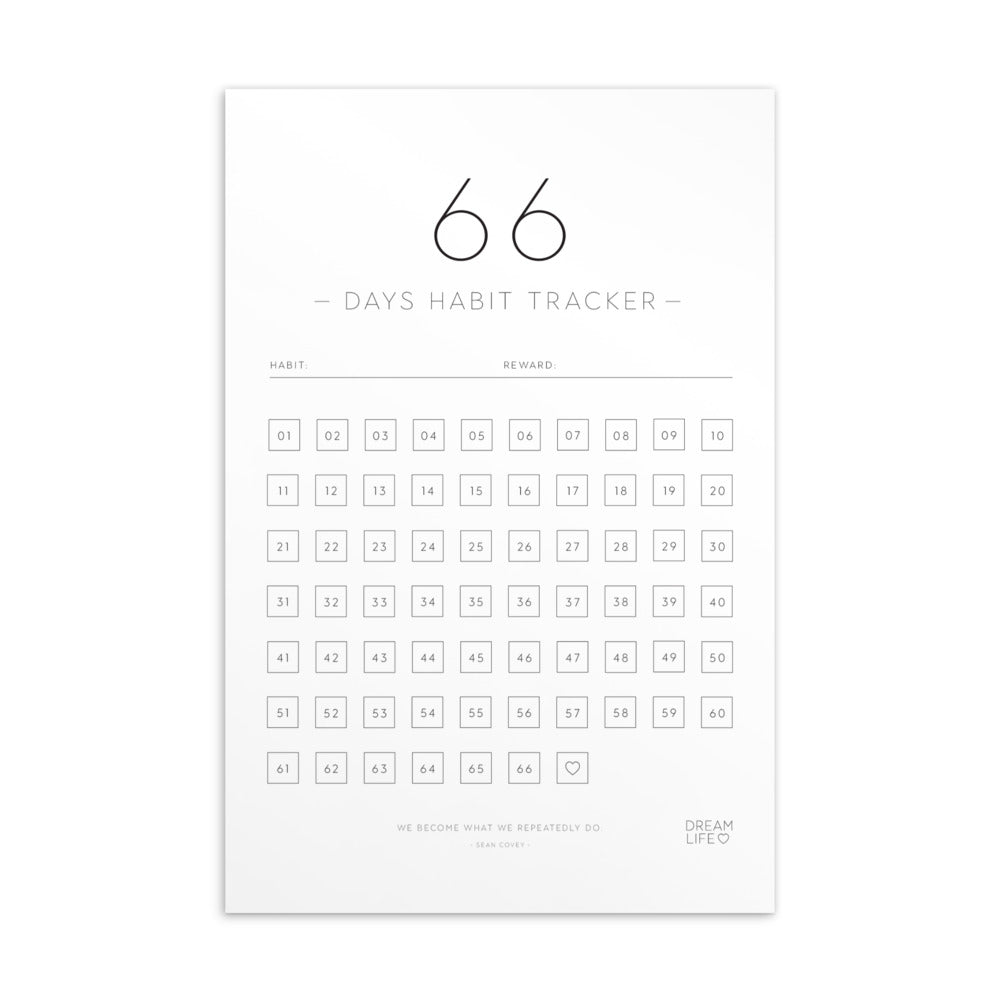 66 DAYS HABIT TRACKER Art Card – Dream Life